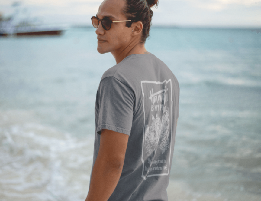 Hawai'i Is My Piko Gray Shirt | Art By Tioni